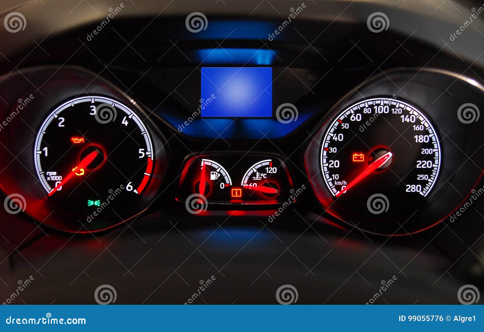 Car illuminated dashboard stock photo. Image of black - 99055776