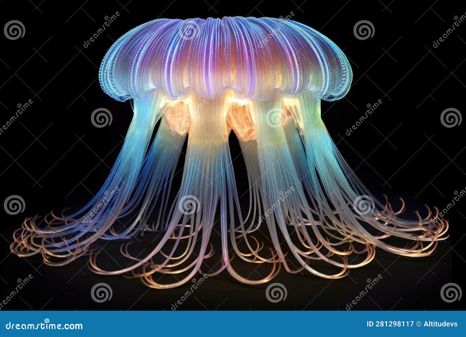 Illuminated Jellyfish In A Mesmerizing Underwater Dance Royalty-Free ...