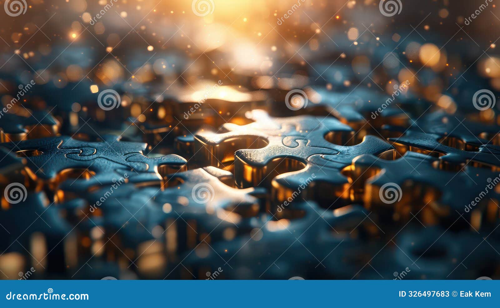 Illuminated Jigsaw Puzzle Pieces a Symbol of Creativity, Imagination ...