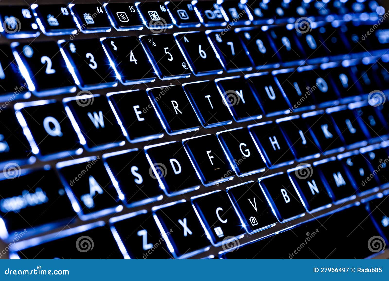 Illuminated Keyboard stock image. Image of brightness - 27966497