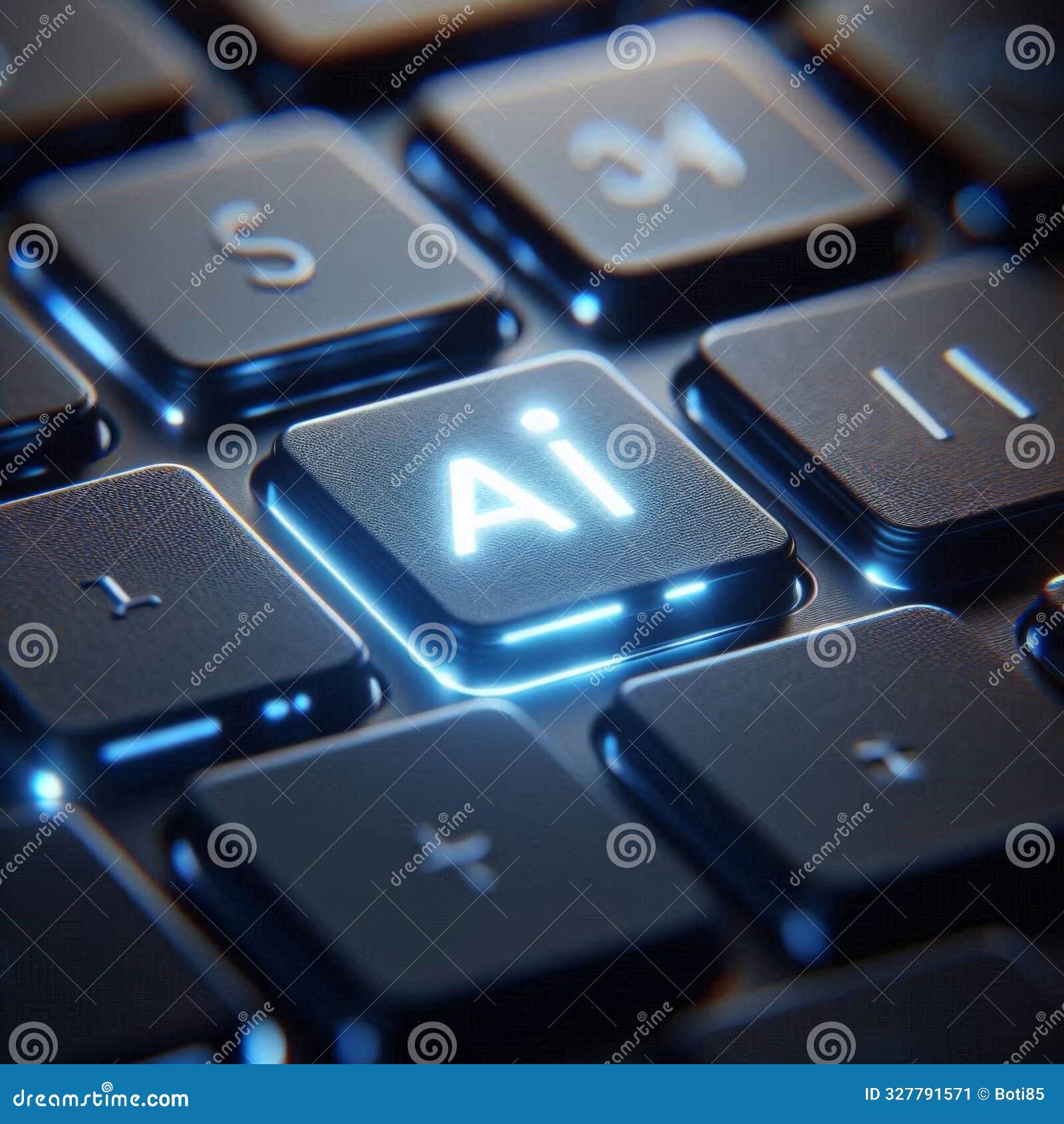 Illuminated Laptop Keyboard with AI Button Futuristic Depictions of ... Illuminated Laptop Keyboard with AI Button Futuristic Depictions of ...