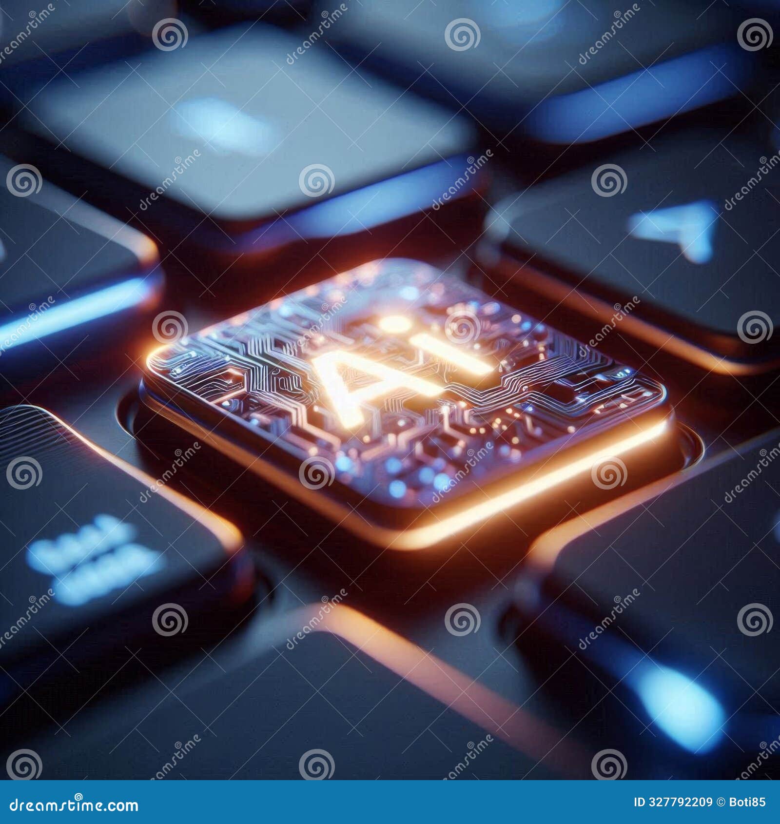 Illuminated Laptop Keyboard with AI Button Futuristic Depictions of ... Illuminated Laptop Keyboard with AI Button Futuristic Depictions of ...