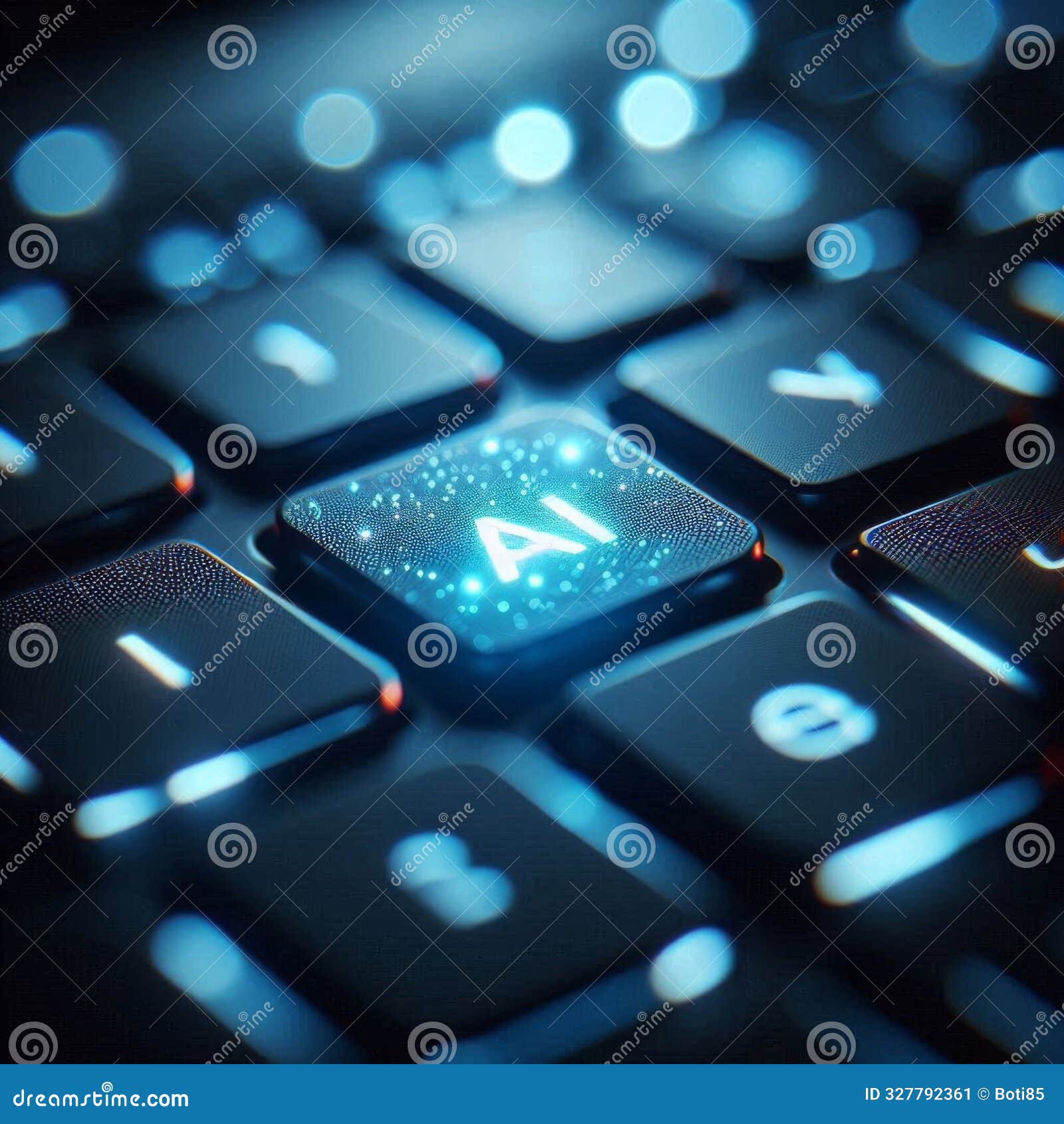 Illuminated Laptop Keyboard With AI Button Futuristic Depictions Of ... Illuminated Laptop Keyboard With AI Button Futuristic Depictions Of ...