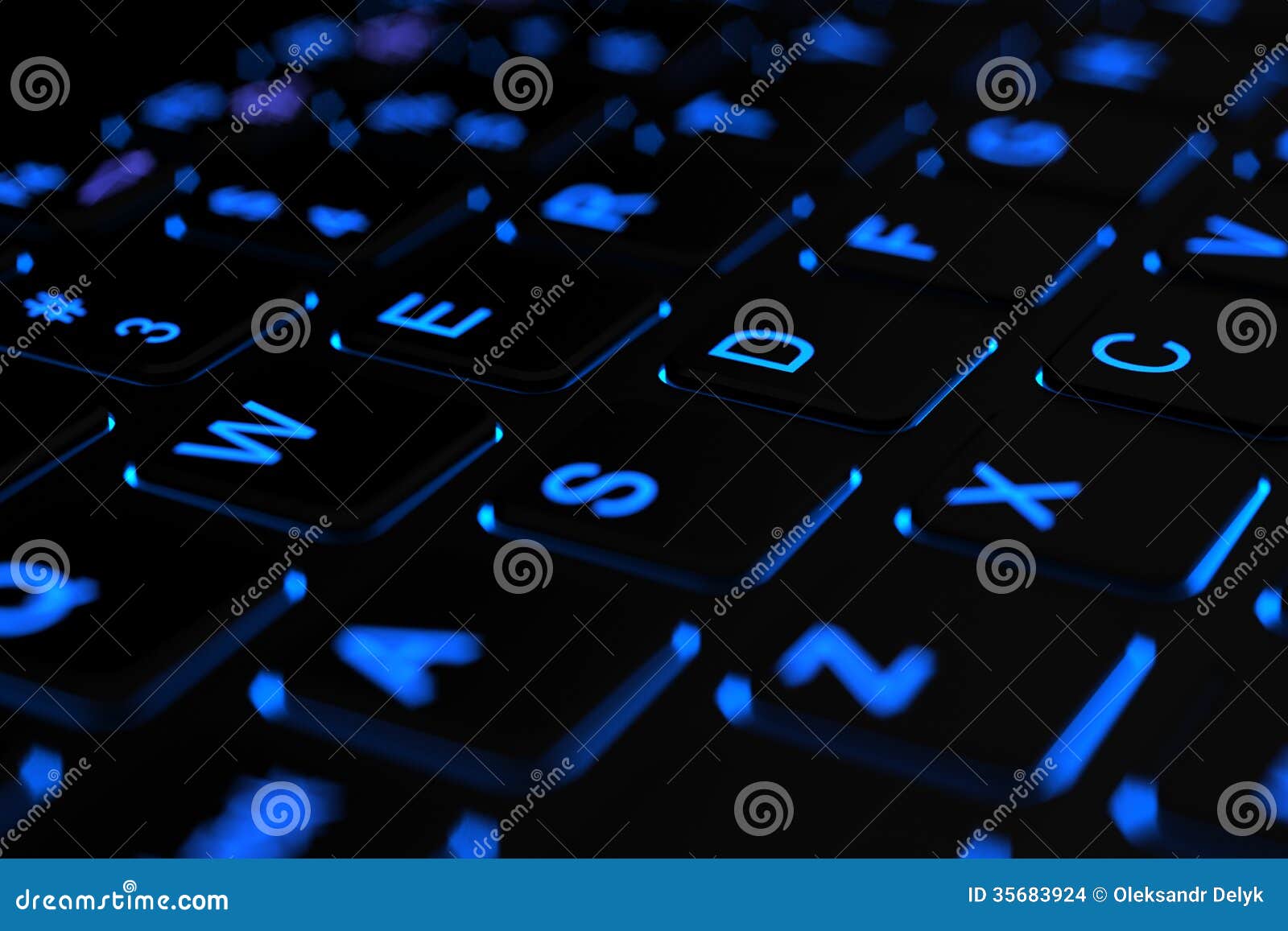 Illuminated Laptop Keyboard With AI Button Futuristic Depictions Of ...