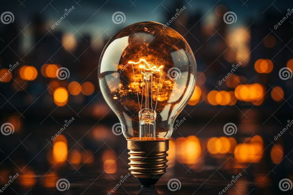 Illuminated Light Bulb on Abstract Dark Background in Low Key Lighting ...
