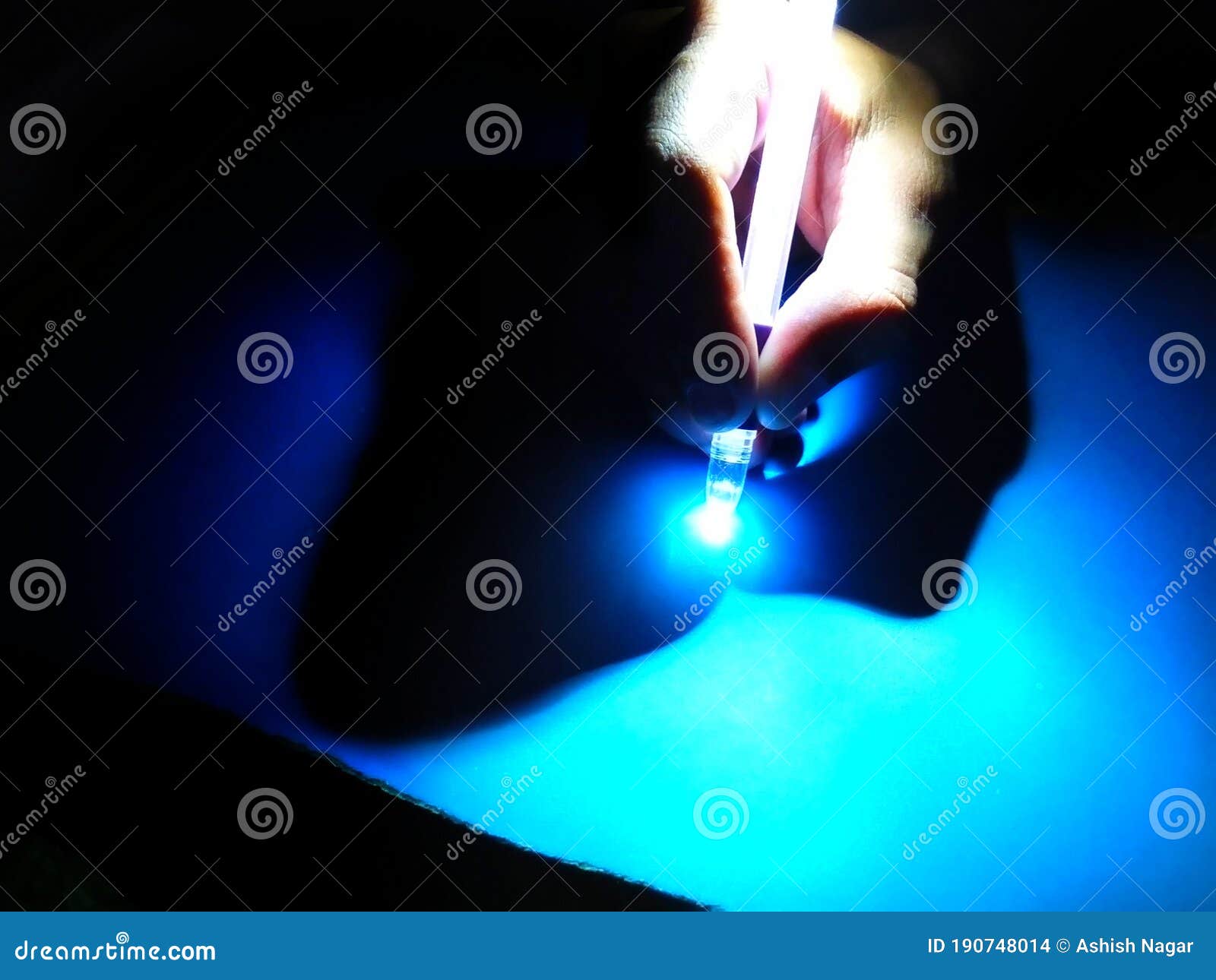 Illuminated light pen stock photo. Image of instrument - 190748014