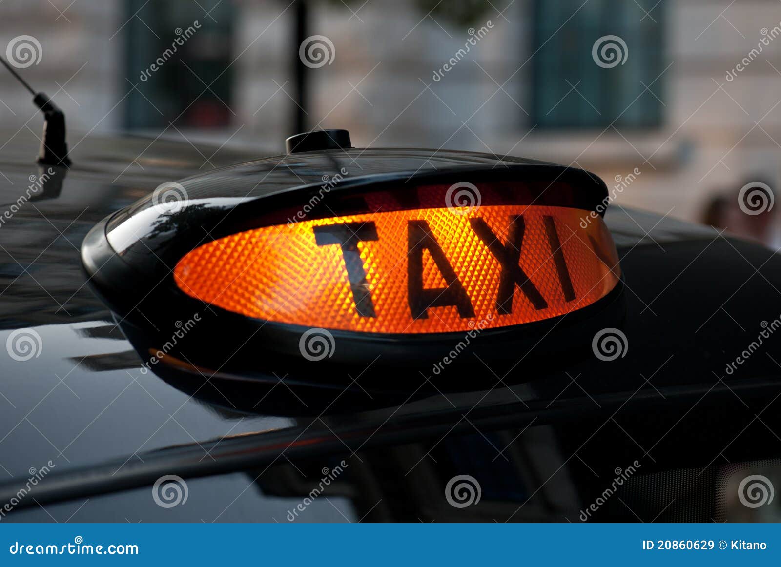 Illuminated London Taxi Sign Stock Image - Image of land, black: 20860629