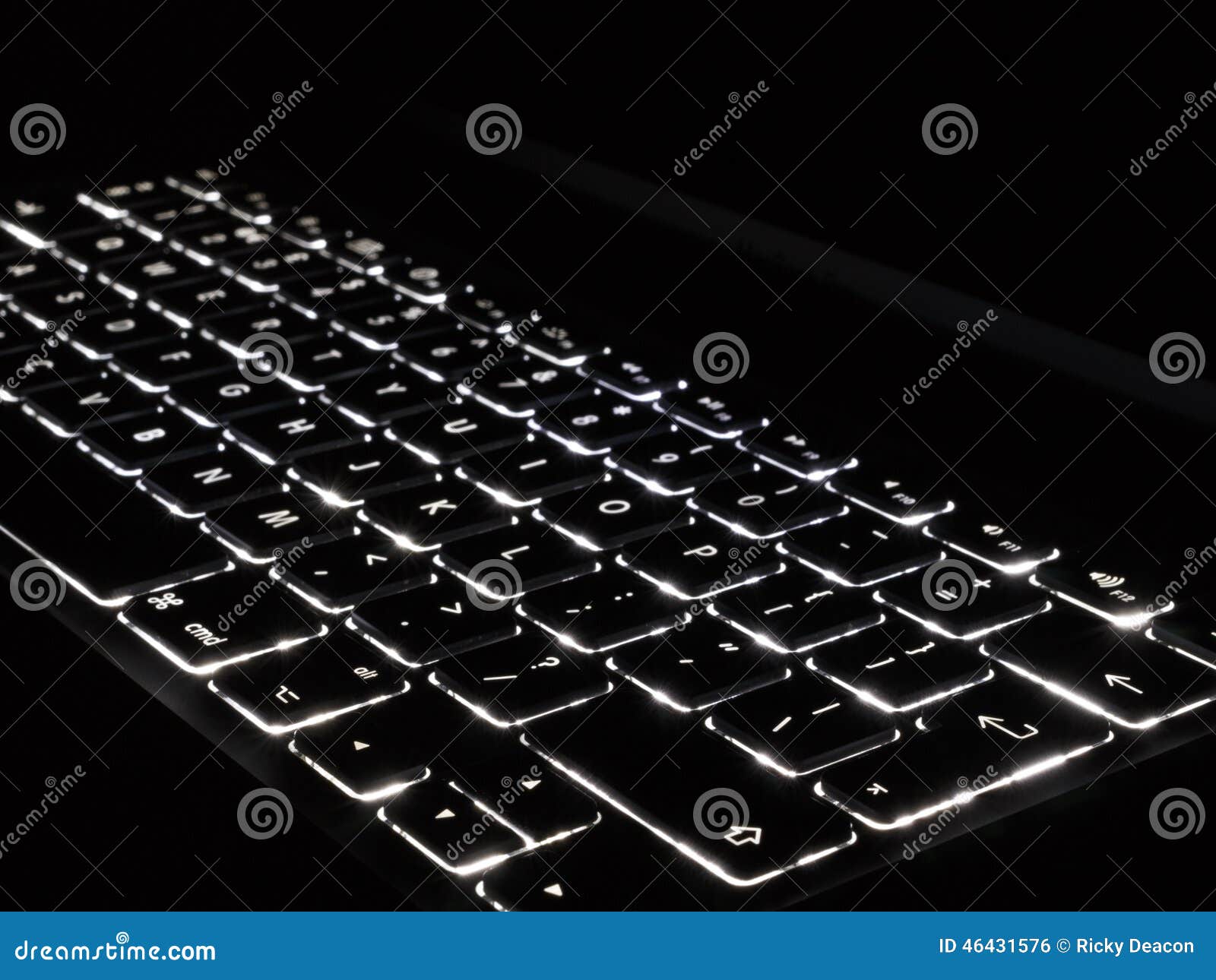 Illuminated Keyboard on Black Background Editorial Photo - Image of ...