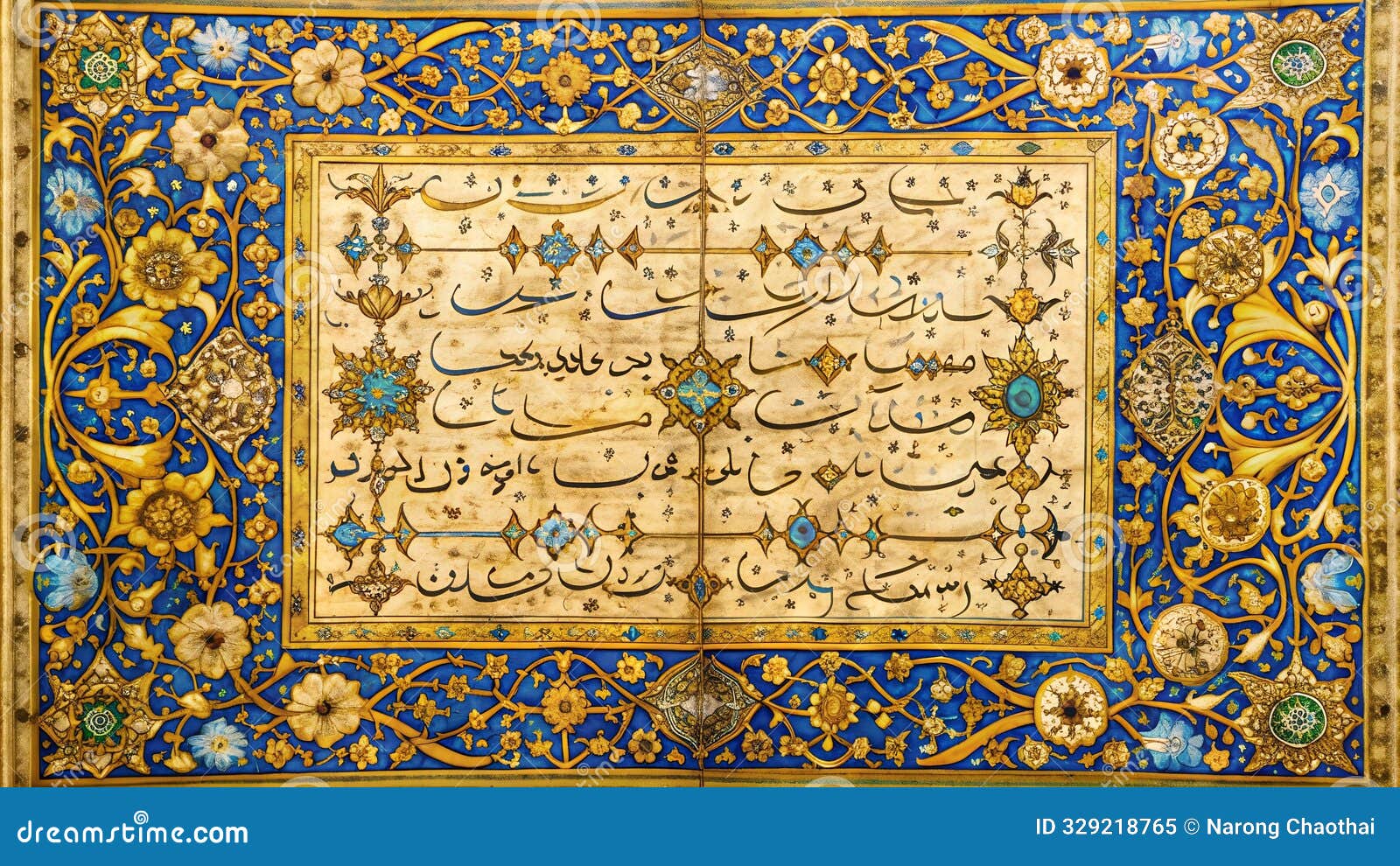 Illuminated Manuscript: a Symphony of Gold and Azure Generative AI ...
