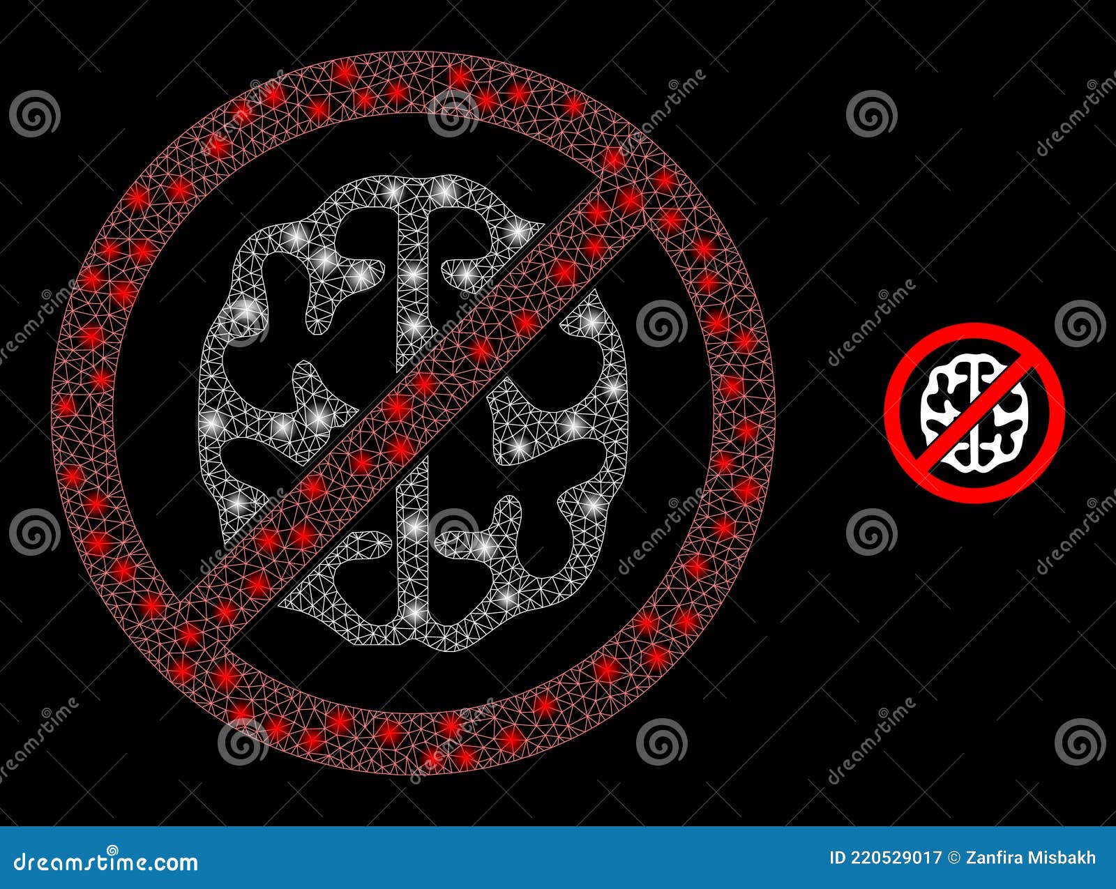 Glowing Network Brainless with Lightspots Stock Vector - Illustration ...