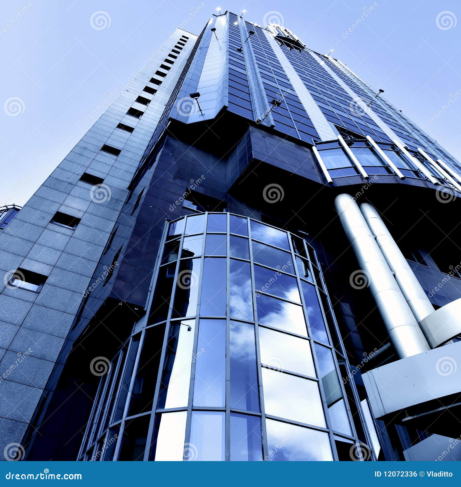 Illuminated Modern Building Skyscraper Stock Photo - Image of business ...