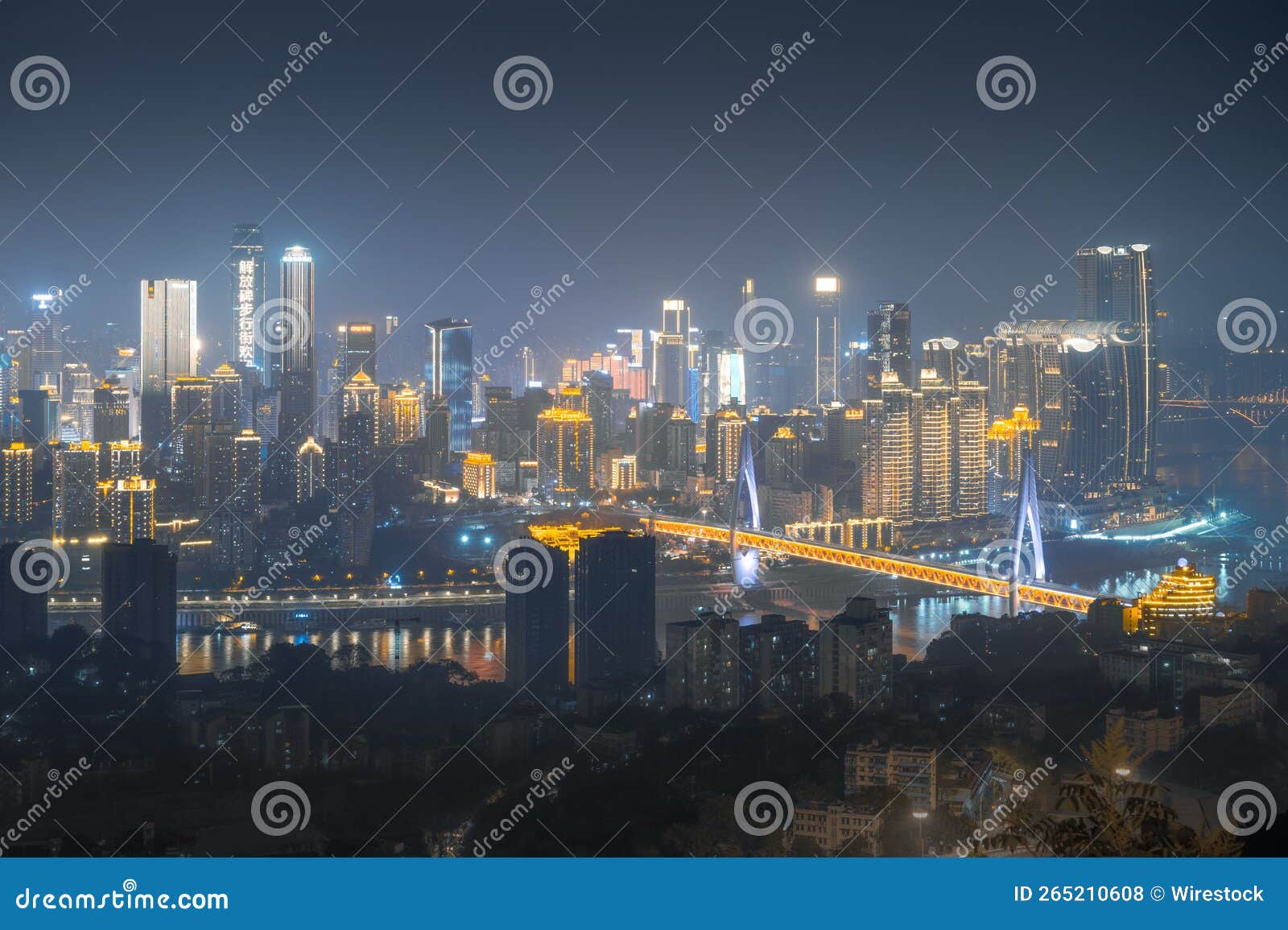 Illuminated Modern City at Night Editorial Stock Photo - Image of ...