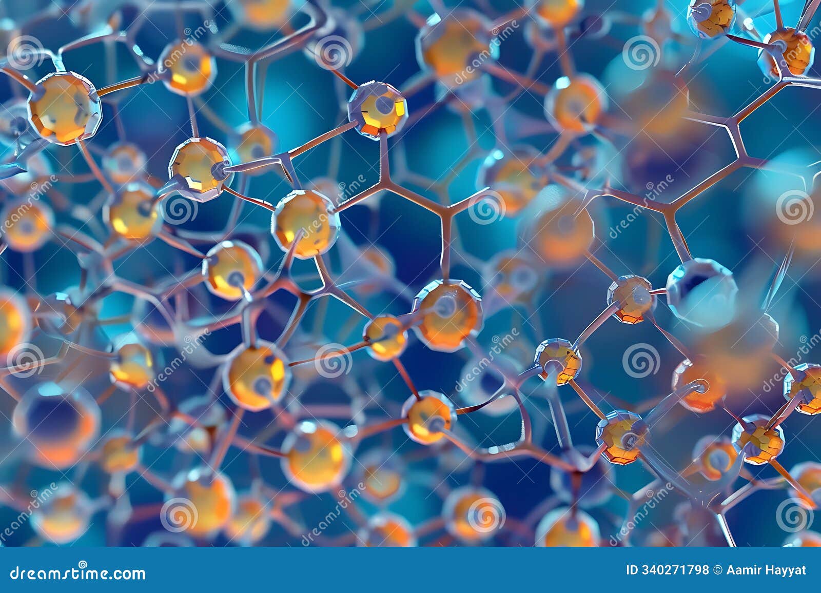 Illuminated Molecular Connection Diagram with Light and Reflection ...