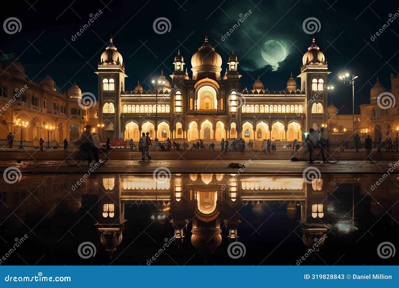 Illuminated Mysore Palace India Symbol with Copy Space Stock ...