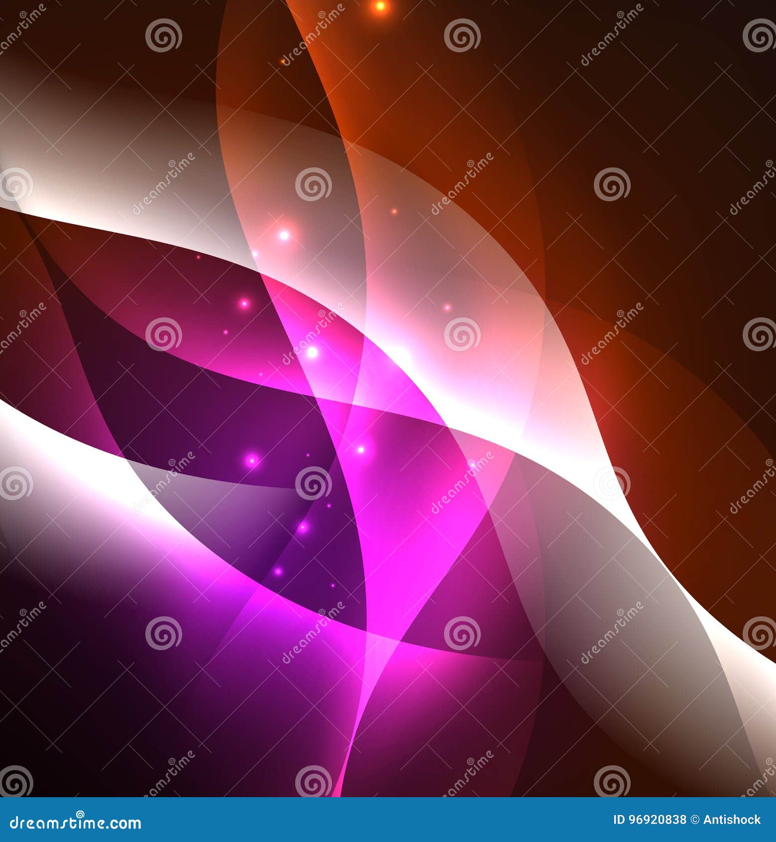 Illuminated neon waves stock vector. Illustration of bright - 96920838