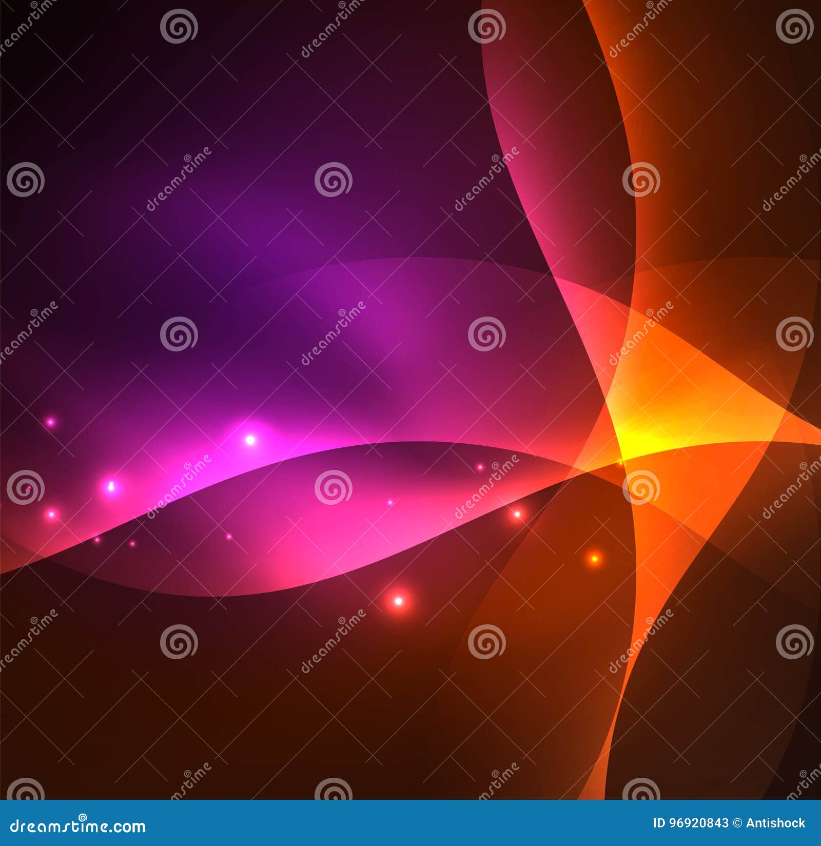 Illuminated neon waves stock vector. Illustration of blur - 96920843