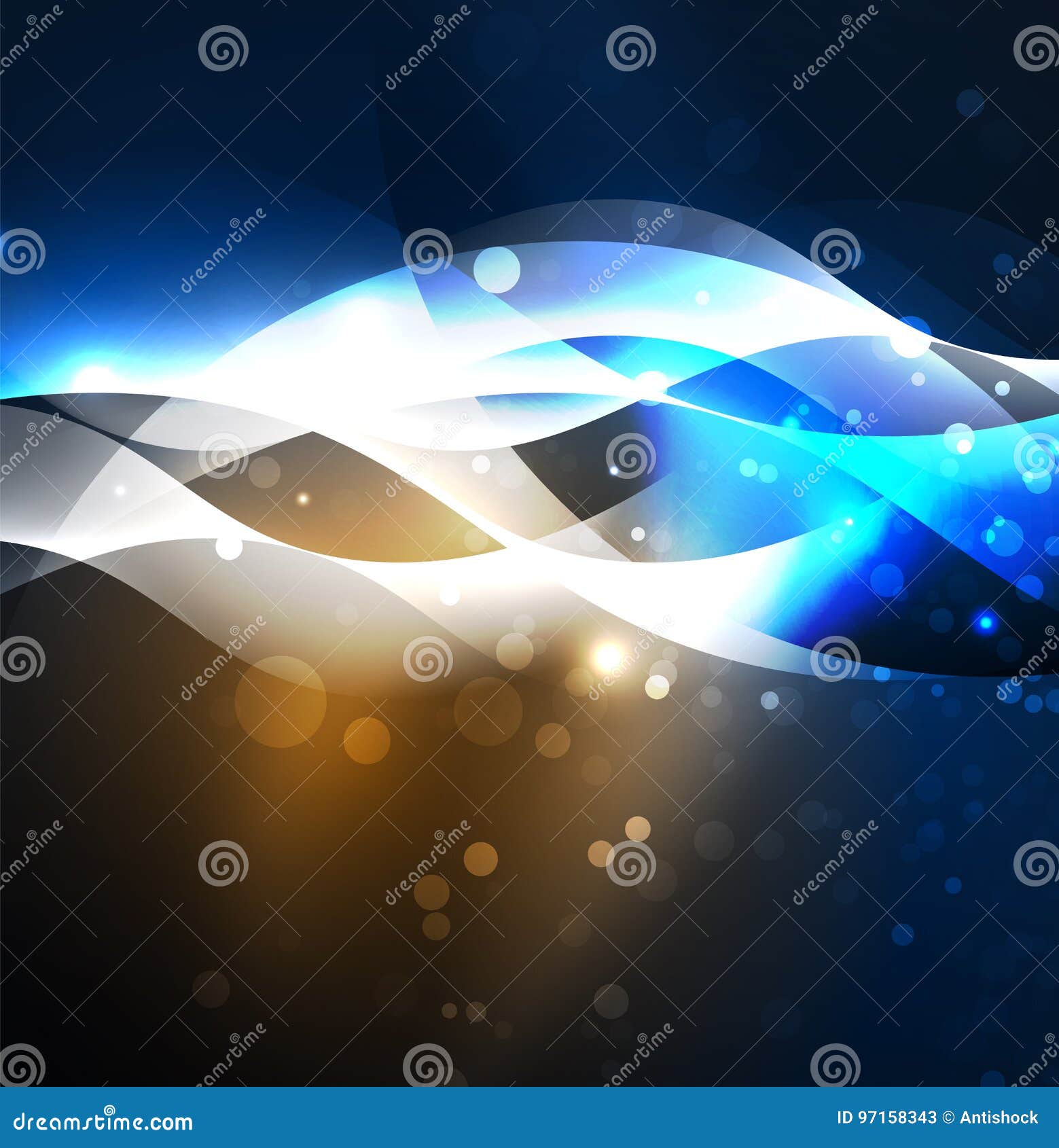 Illuminated neon waves stock vector. Illustration of glowing - 97158343
