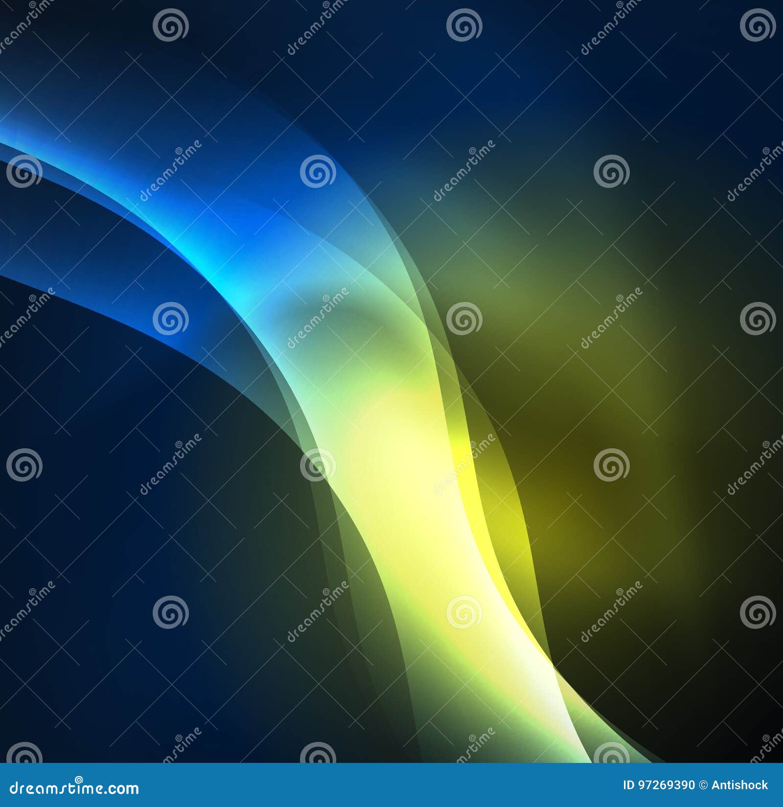 Illuminated neon waves stock vector. Illustration of energy - 97269390