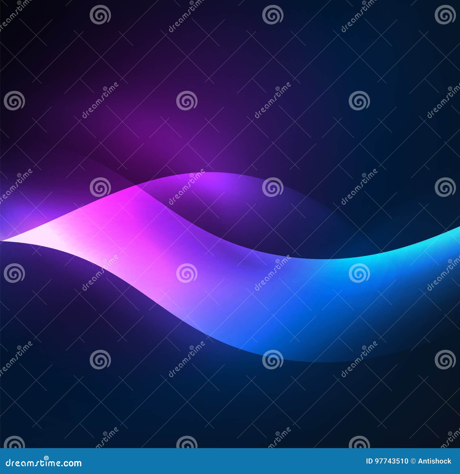 Illuminated neon waves stock vector. Illustration of motion - 97743510