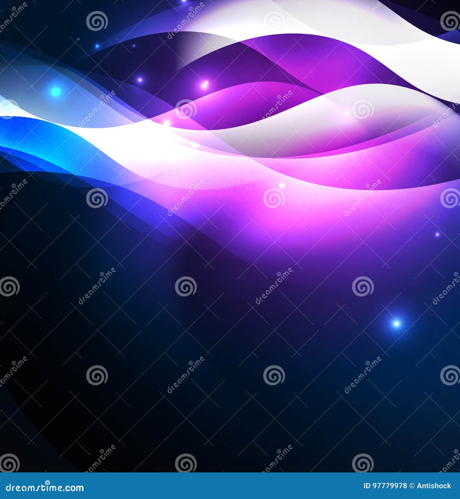 Illuminated neon waves stock vector. Illustration of explosion - 97779978