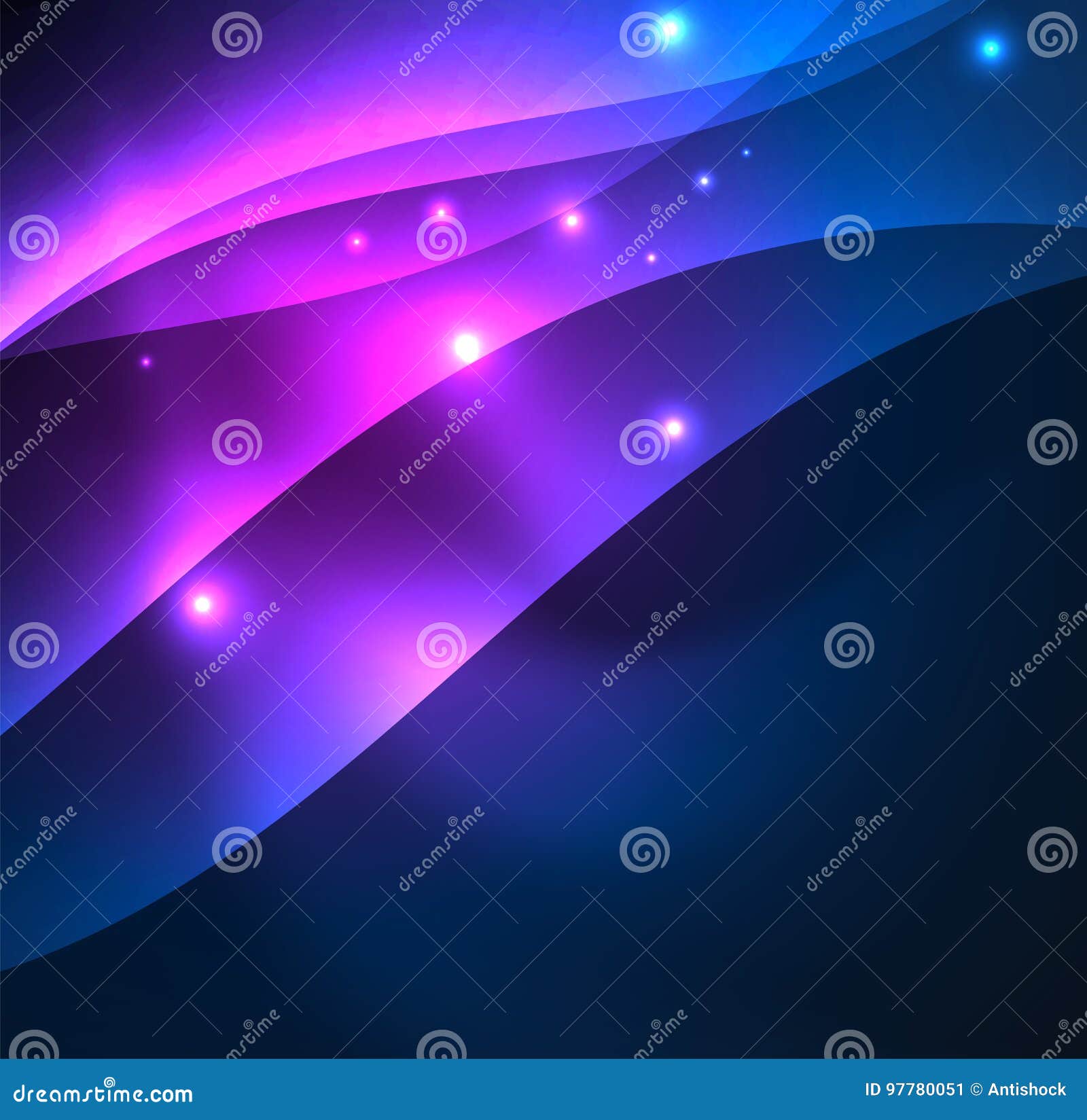 Illuminated neon waves stock vector. Illustration of effect - 97780051