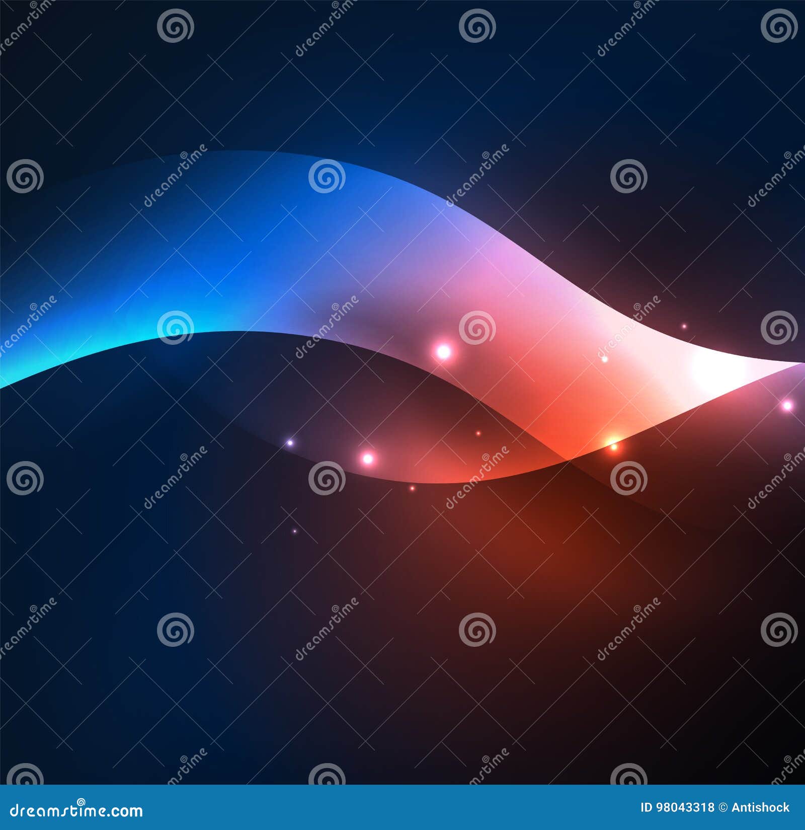 Illuminated neon waves stock vector. Illustration of motion - 98043318