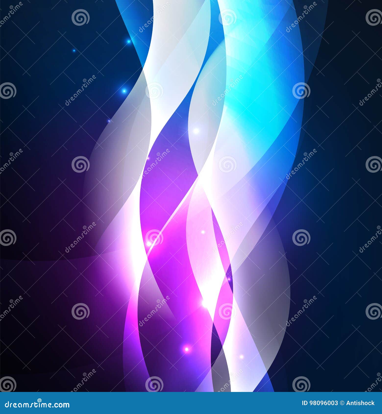 Illuminated neon waves stock vector. Illustration of flash - 98096003