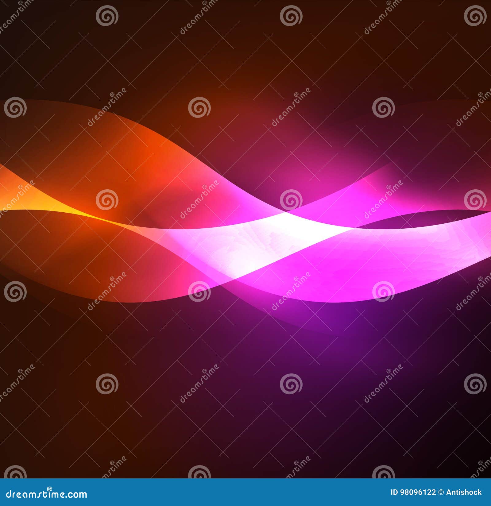 Illuminated neon waves stock vector. Illustration of illuminated - 98096122