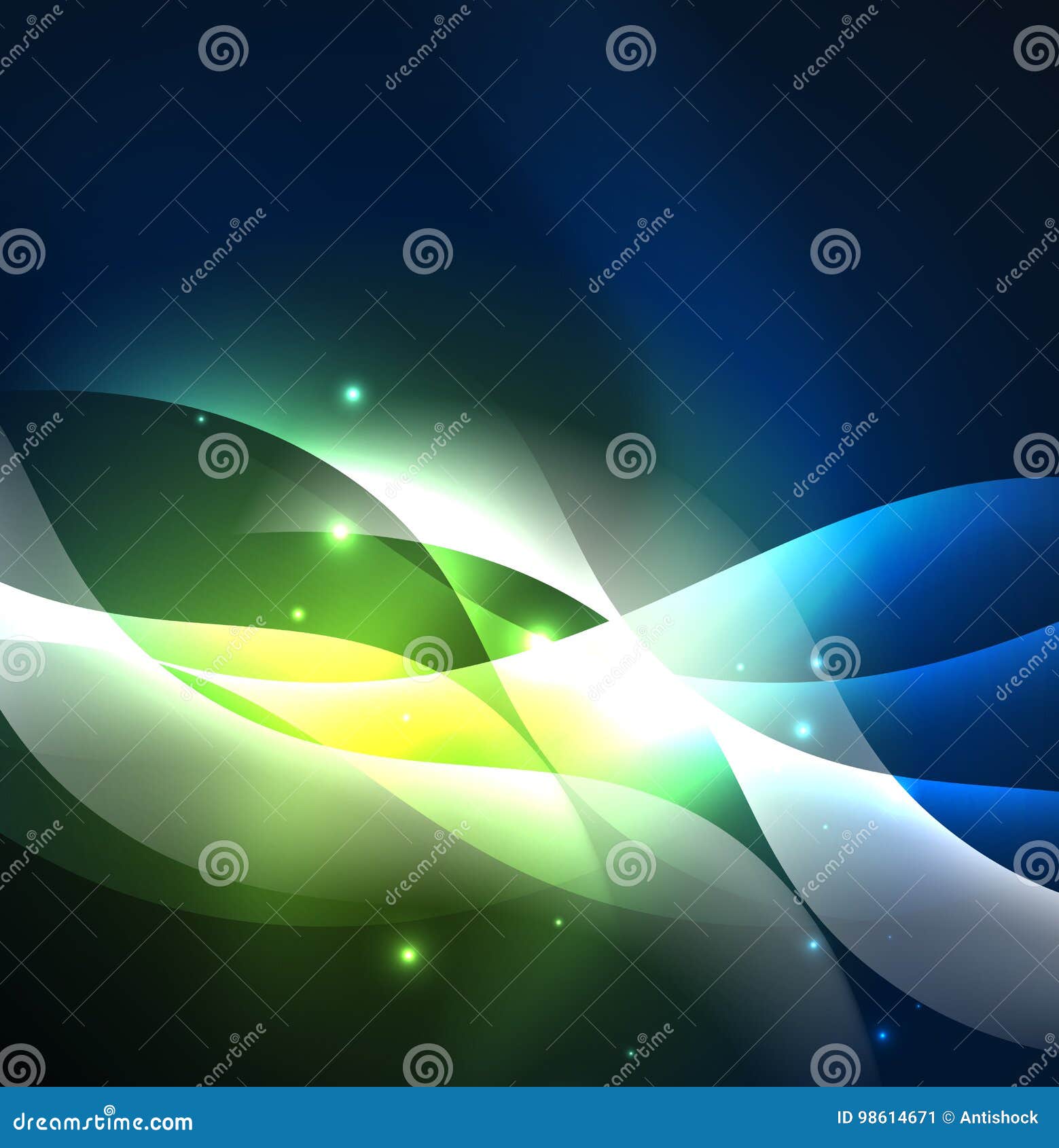 Illuminated neon waves stock vector. Illustration of glowing - 98614671