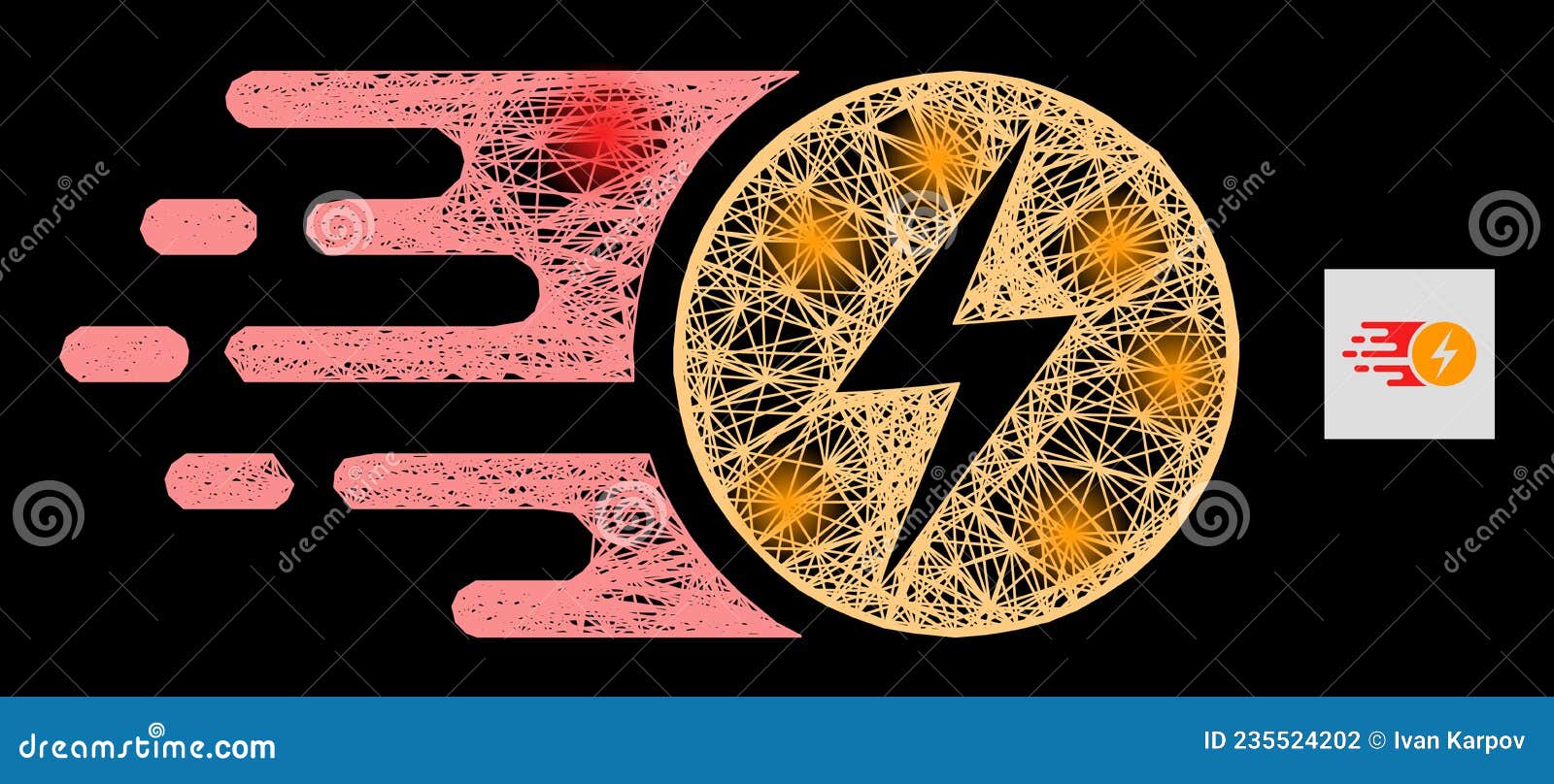 Flare Linear Mesh Electric Charge with Lightspots Stock Vector ...