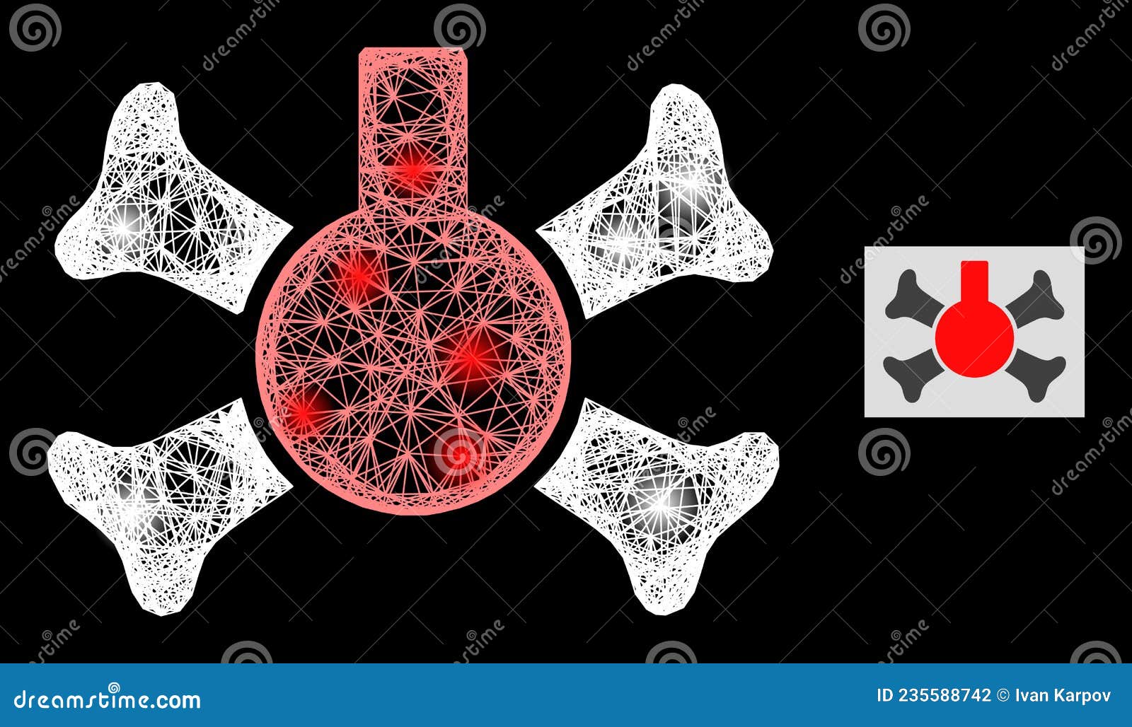 Shining Hatched Mesh Poison Flask with Glare Spots Stock Vector ...