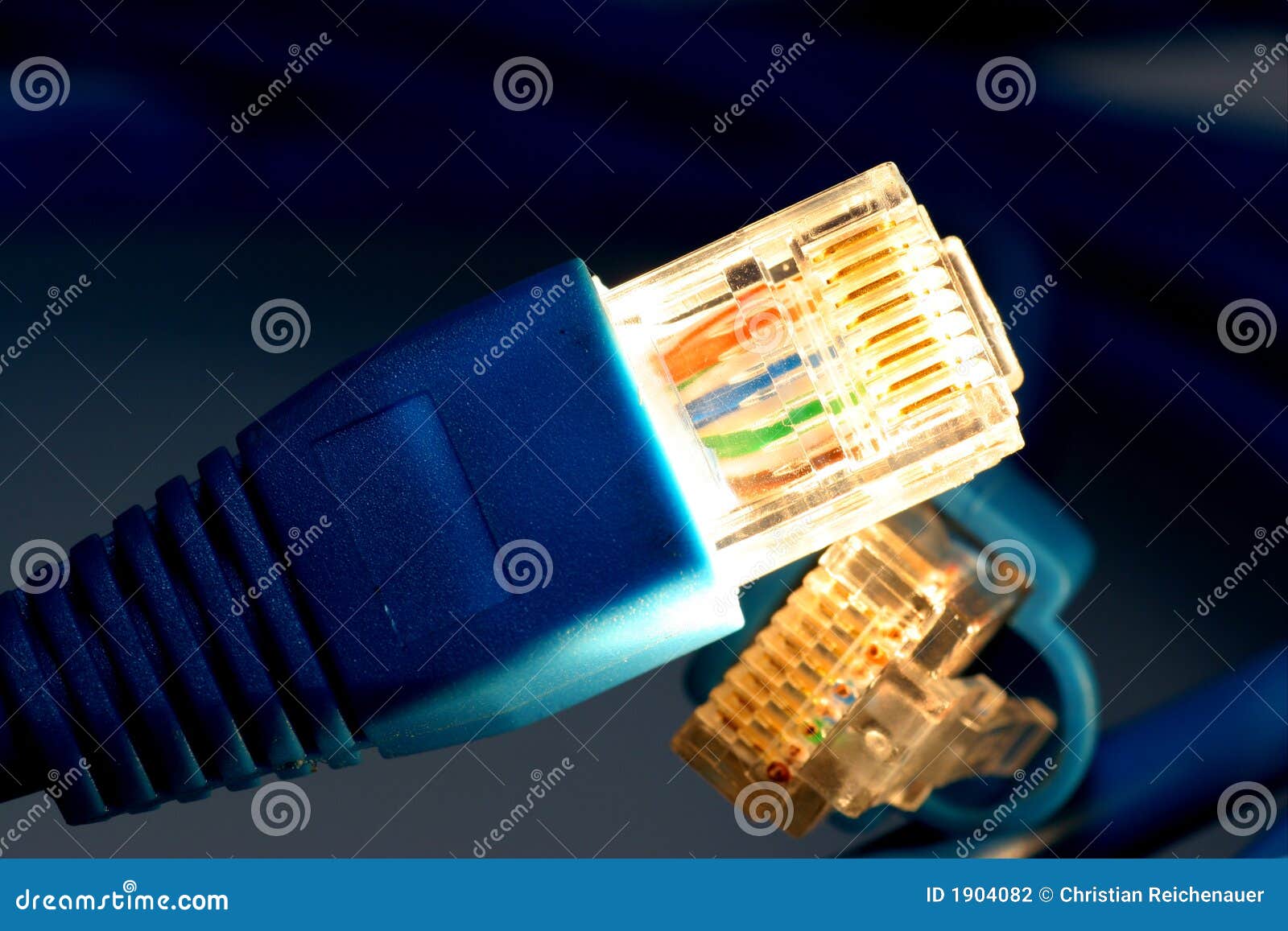 Illuminated network plug stock photo. Image of wide, light - 1904082