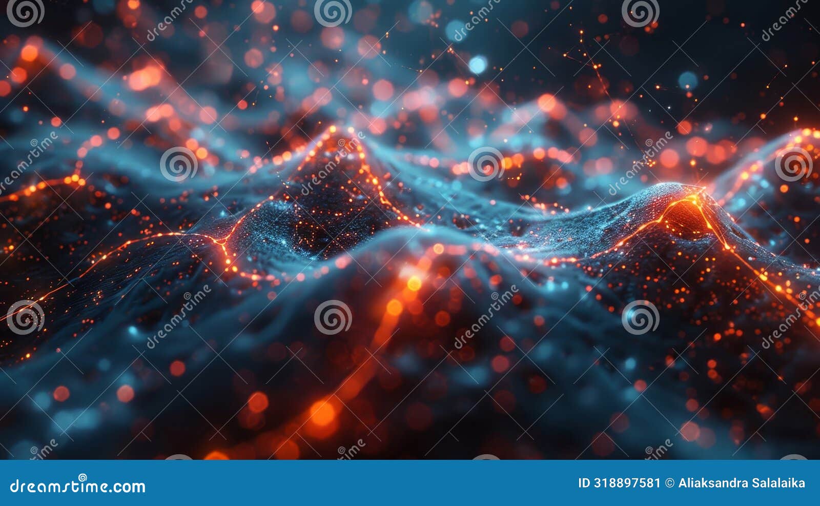 Sci-fi Brain Interface, Illuminated Neural Paths on the Screen ...