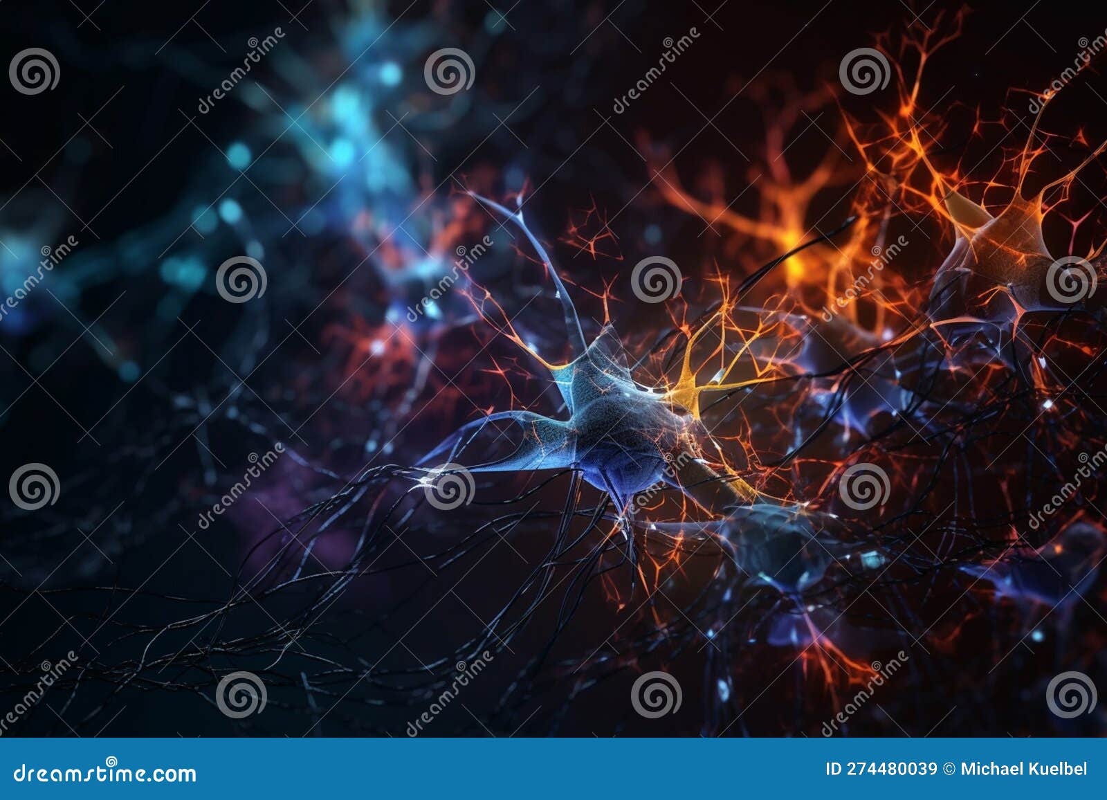 Neuronal Connections Seamless Background Pattern Stock Photo ...