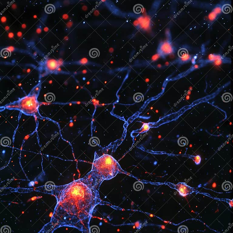 Illuminated Neurons Interconnected by Synapses Showcasing the ...