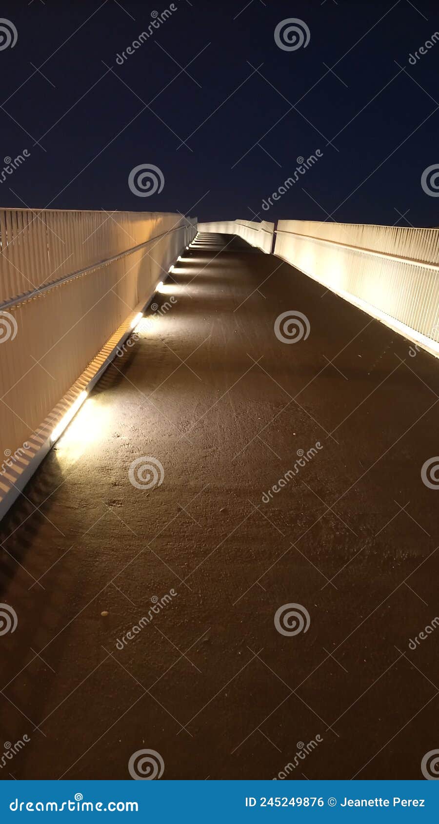 Illuminated Night Path for Walking Stock Photo - Image of light, line ...