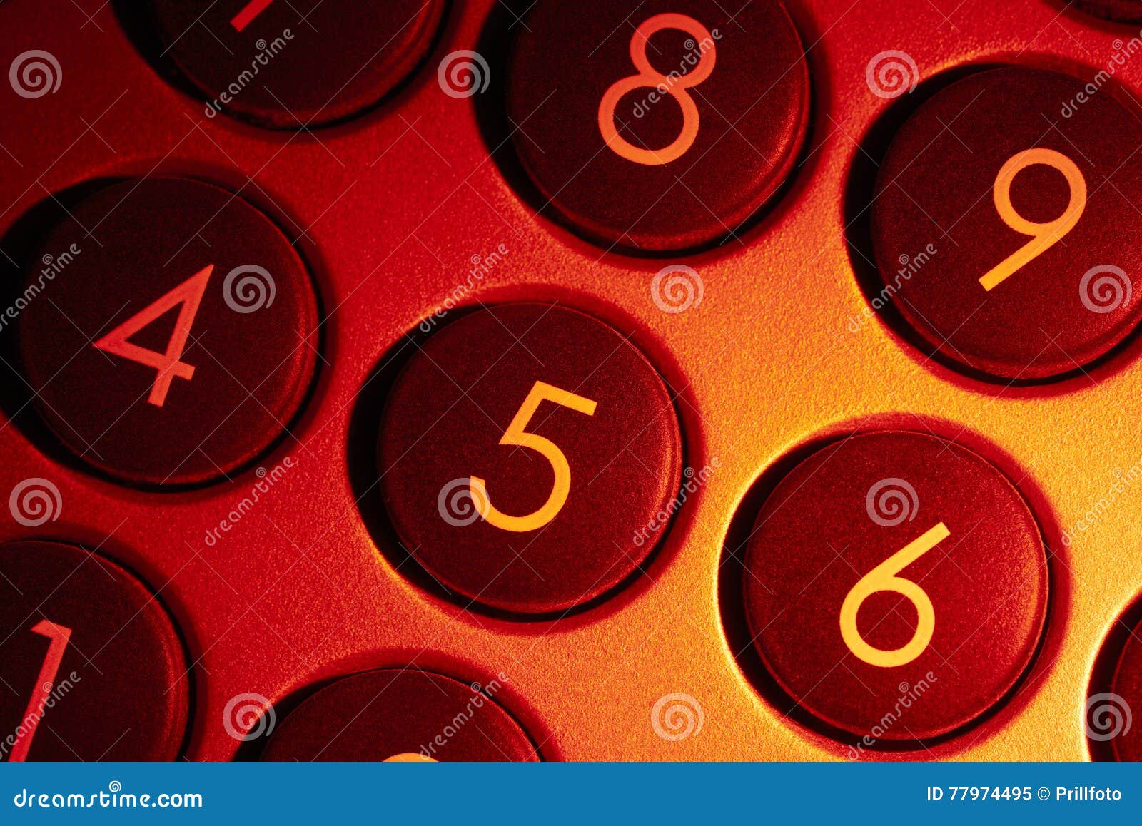 Illuminated Numerical Pad Detail Stock Image - Image of macro, call ...