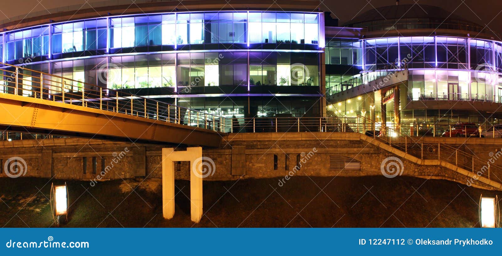 Illuminated Office Building Stock Photo - Image of city, downtown: 12247112