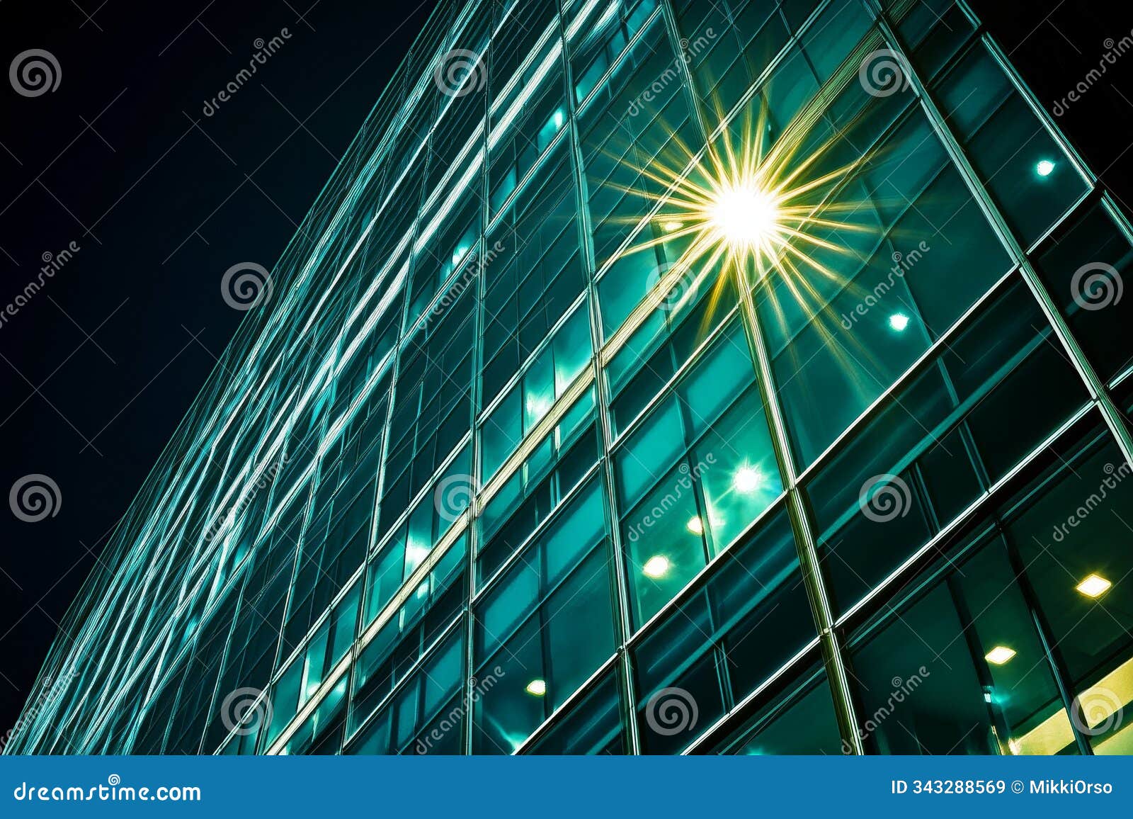Illuminated Office Building Showcasing Modern Architecture and Advanced ...