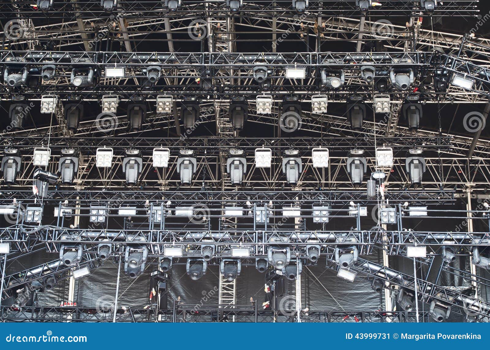 Illuminated Open Air Concert Stage Stock Image - Image of projection ...