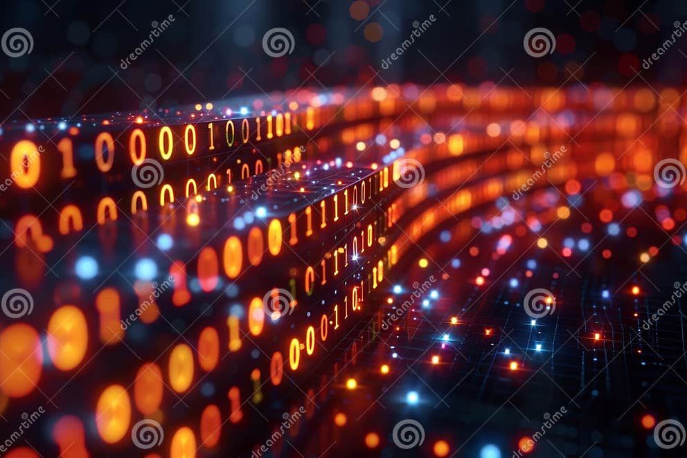 Optical Fiber Cable Illuminated by Bright Binary Code in a Dynamic ...