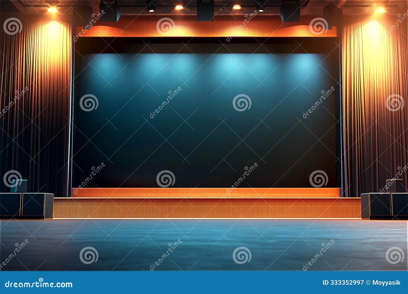 Illuminated Outdoor Stage with Large Led Screen at Night for Modern ...