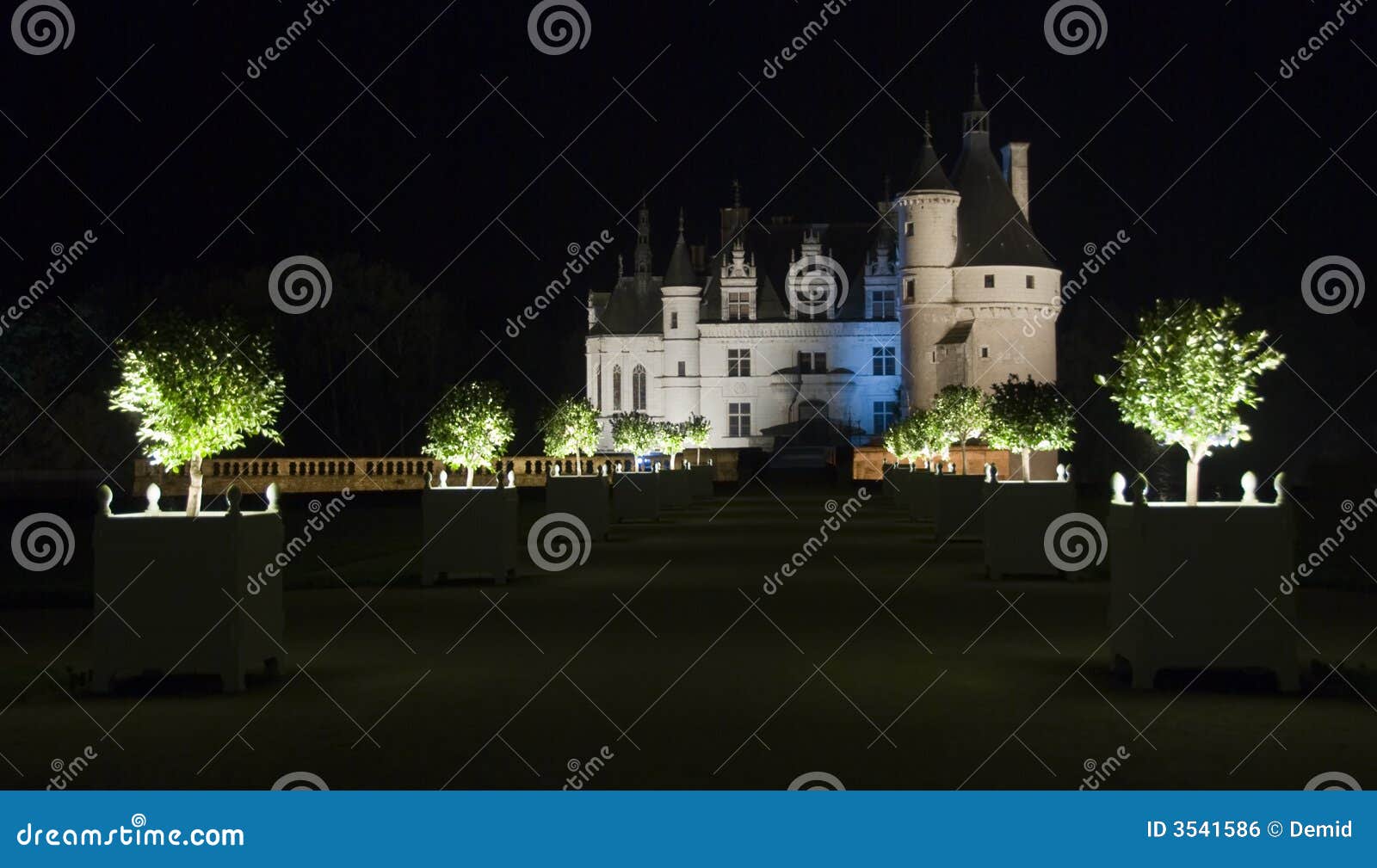 Illuminated Path To a Castle Stock Photo - Image of majestic, culture ...