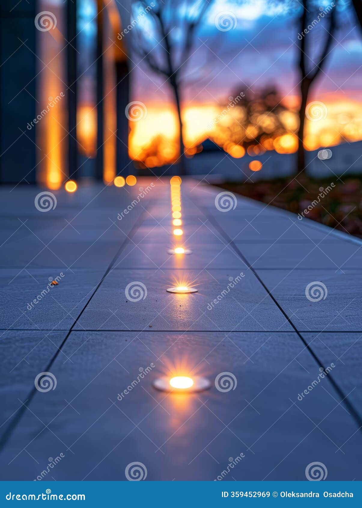 Illuminated Pathway Under The Building Royalty-Free Stock Photography ...