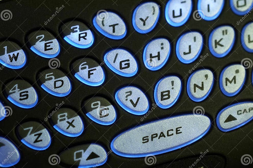 Illuminated PDA Keyboard stock photo. Image of emails - 1225684