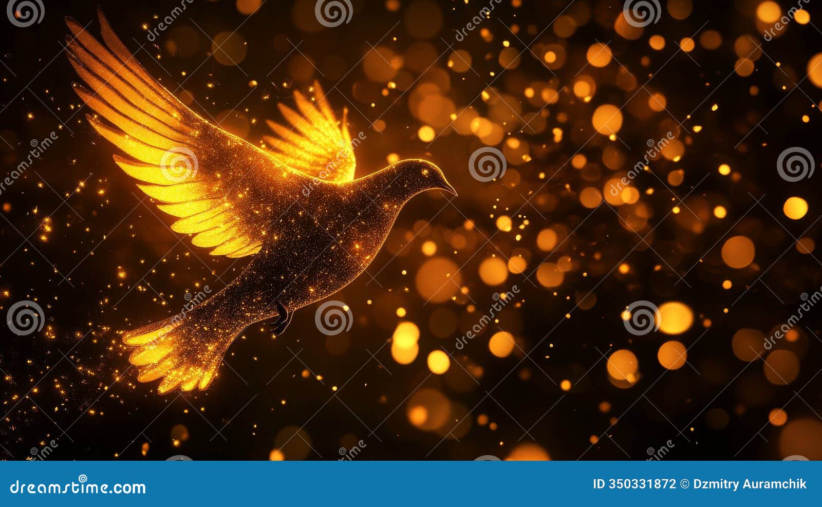 An Illuminated Phoenix, Ignited by Electric Currents, Flies Across a ...