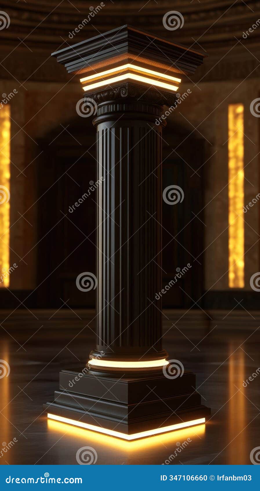 Illuminated Pillar, a Symbol of Strength and Elegance Stock Photo ...