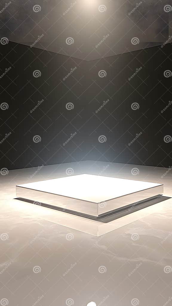 Illuminated Platform in a Minimalist Setting Stock Photo - Image of ...