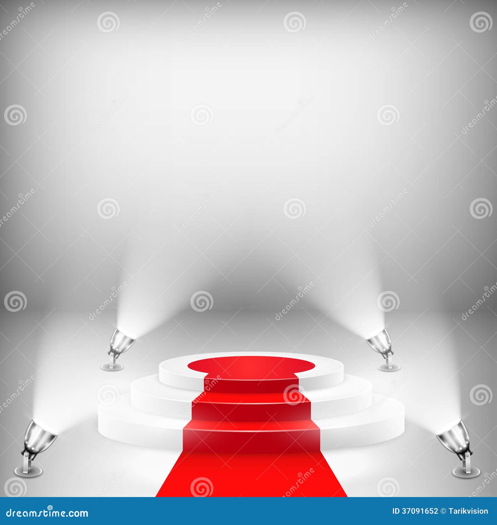 Illuminated Podium with Red Carpet Stock Vector - Illustration of ...