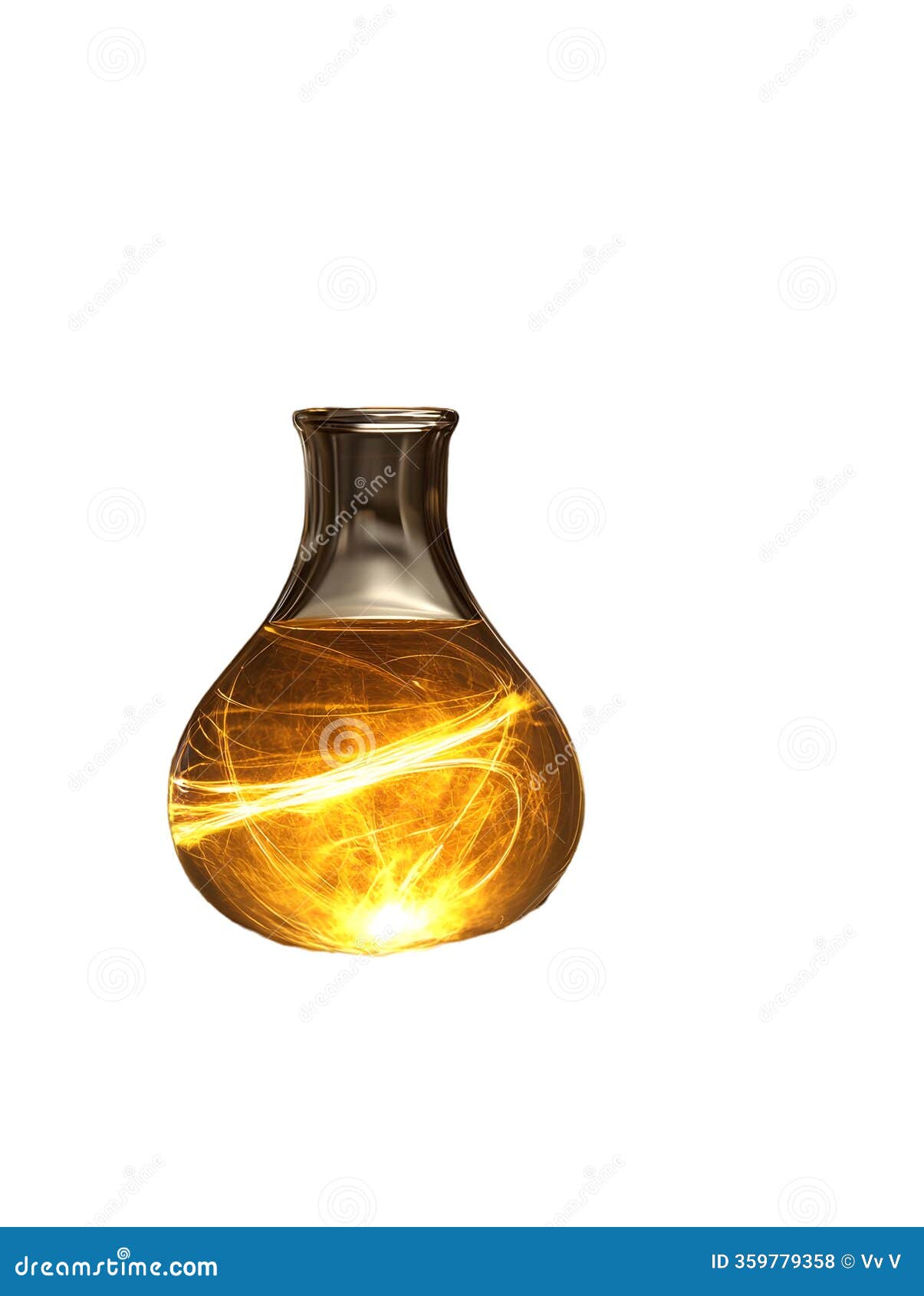 Illuminated Potion in a Glass Flask Stock Photo - Image of science ...
